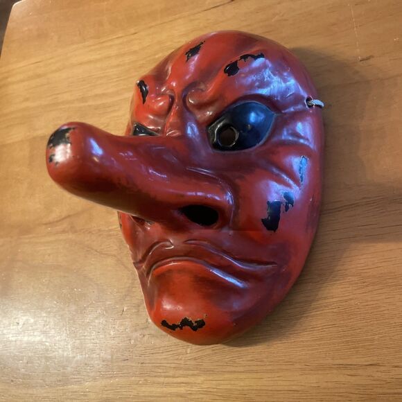 Art | Japanese Vintage Tengu Oni Kagura Mask Noh Red Demon Interior ...
